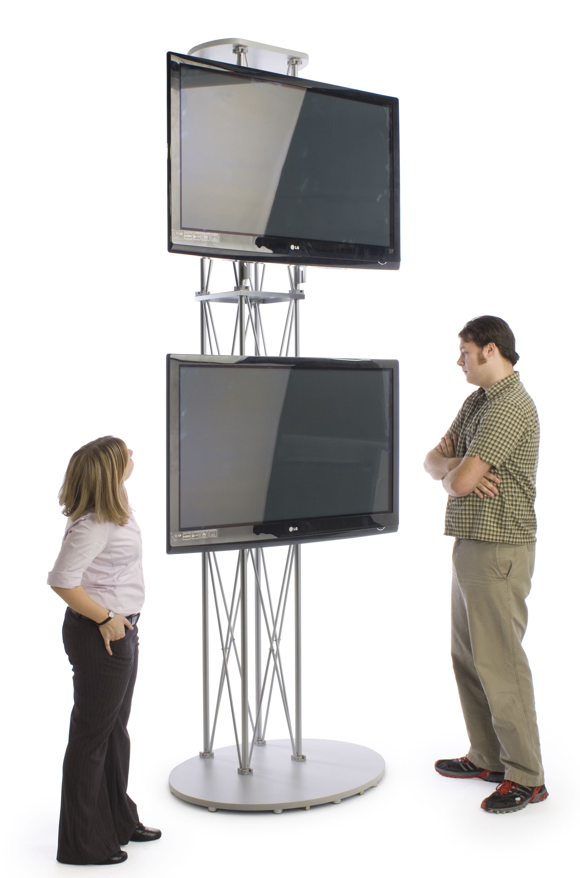 10 Foot Tall Plasma TV Stand - For (2) Monitors | Displays2Go