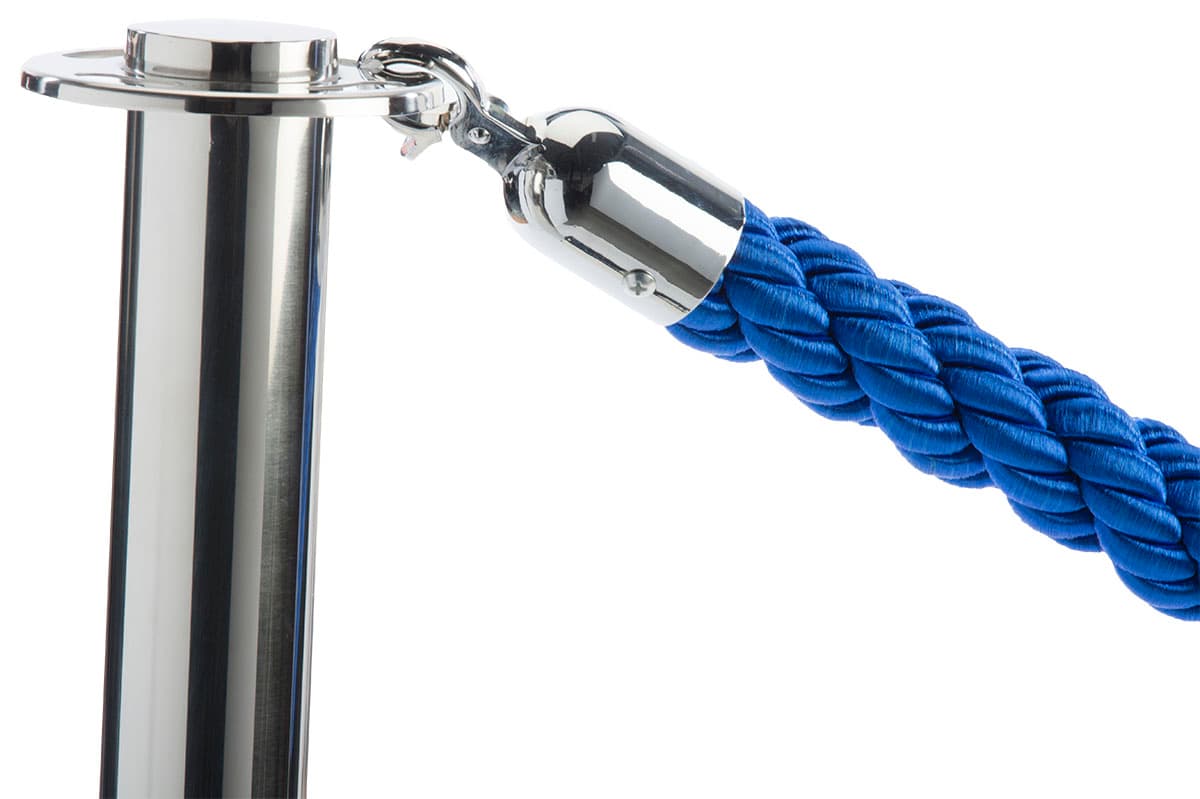 Blue Theater Rope | Crowd Control Barriers with Chrome Posts | Displays2Go