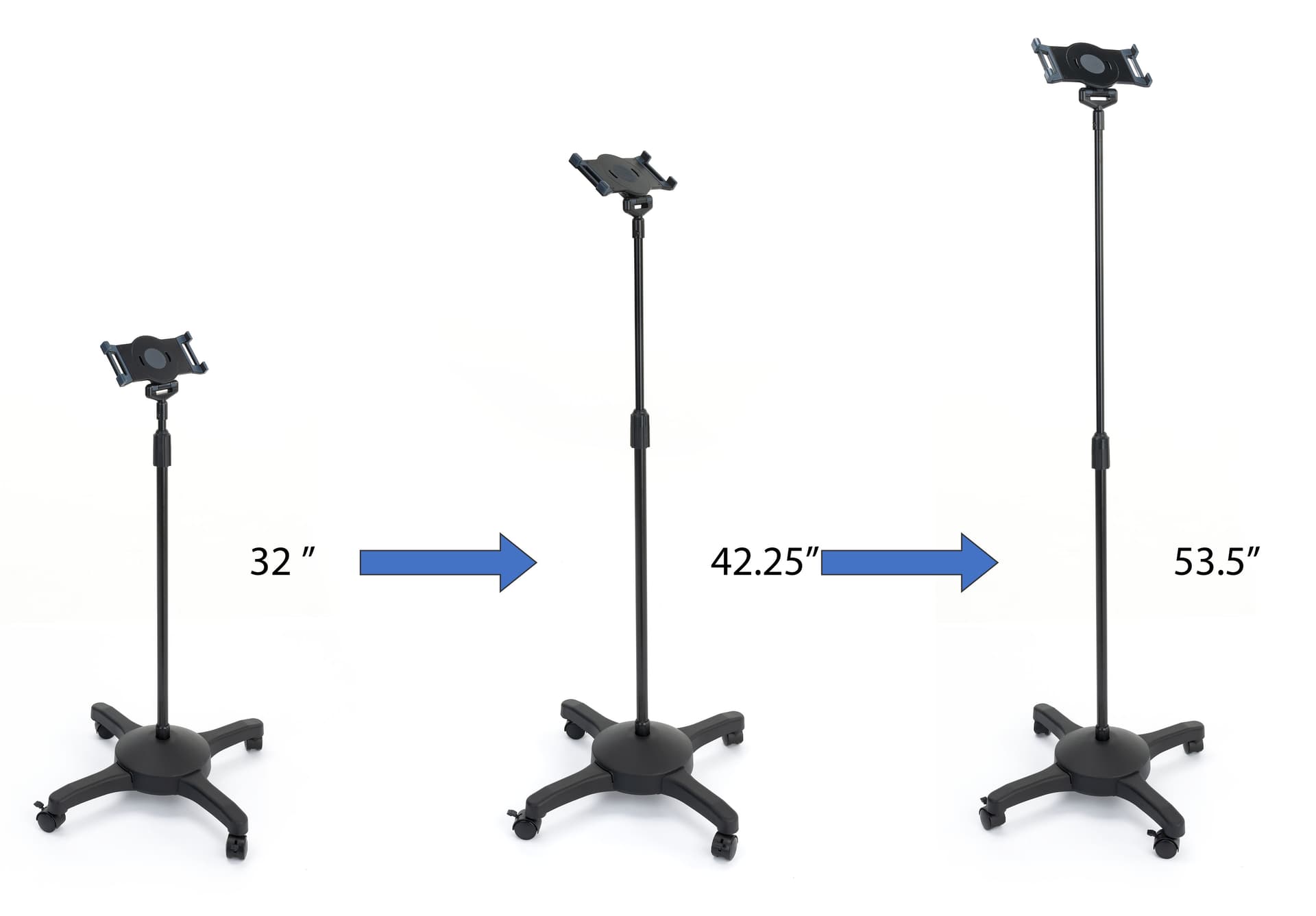 Adjustable Rolling Tablet Stand | Aidata Mobile ViewStand | Displays2Go