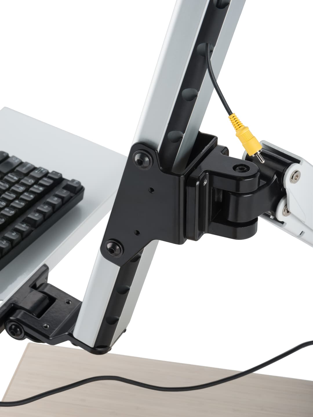 Dual Monitor Desk Mount with Keyboard Tray | Secure Clamp Base ...