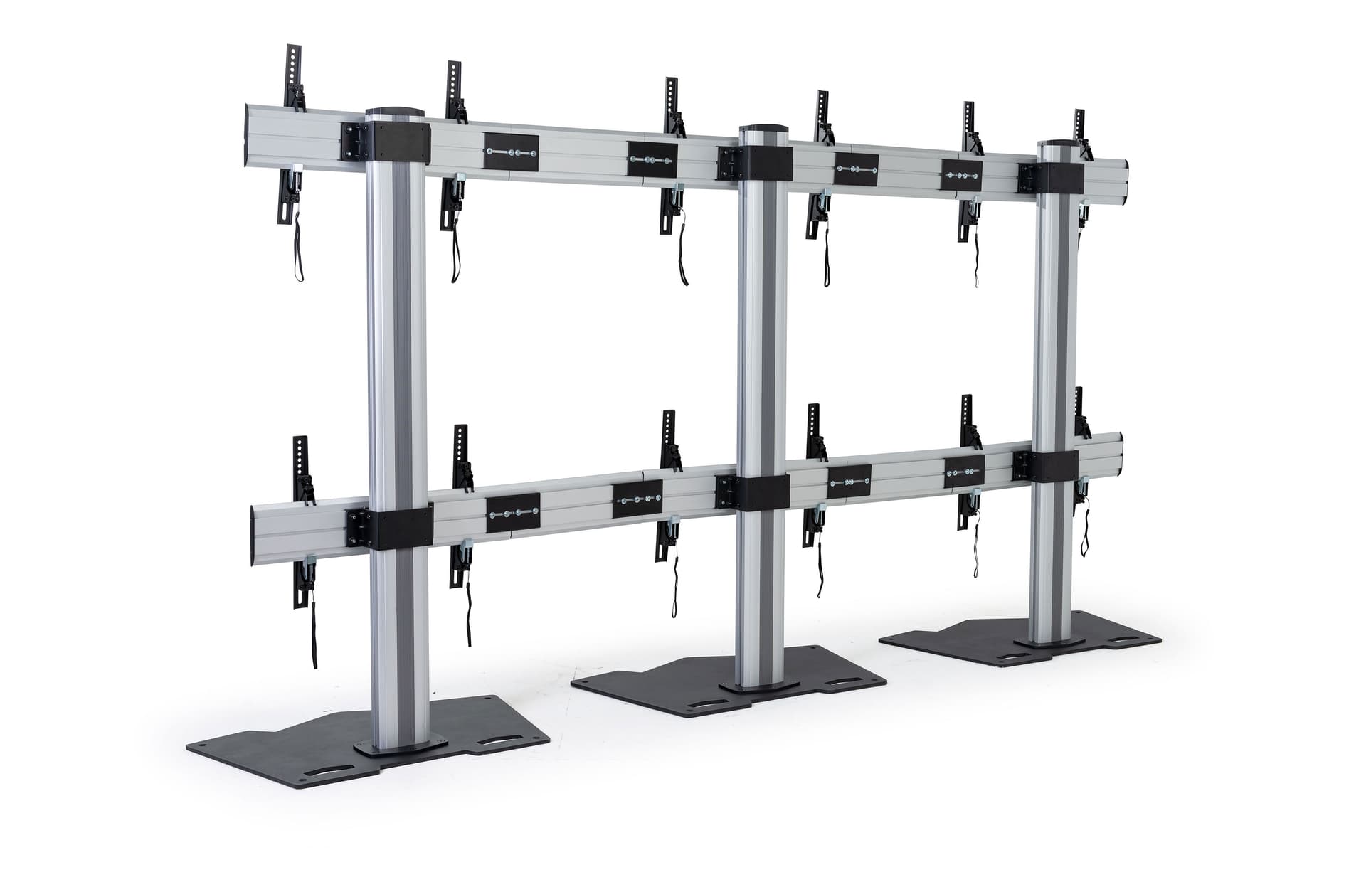 3x2 Multi Monitor Floor Stand | Click-in Spring Lock TV Brackets ...