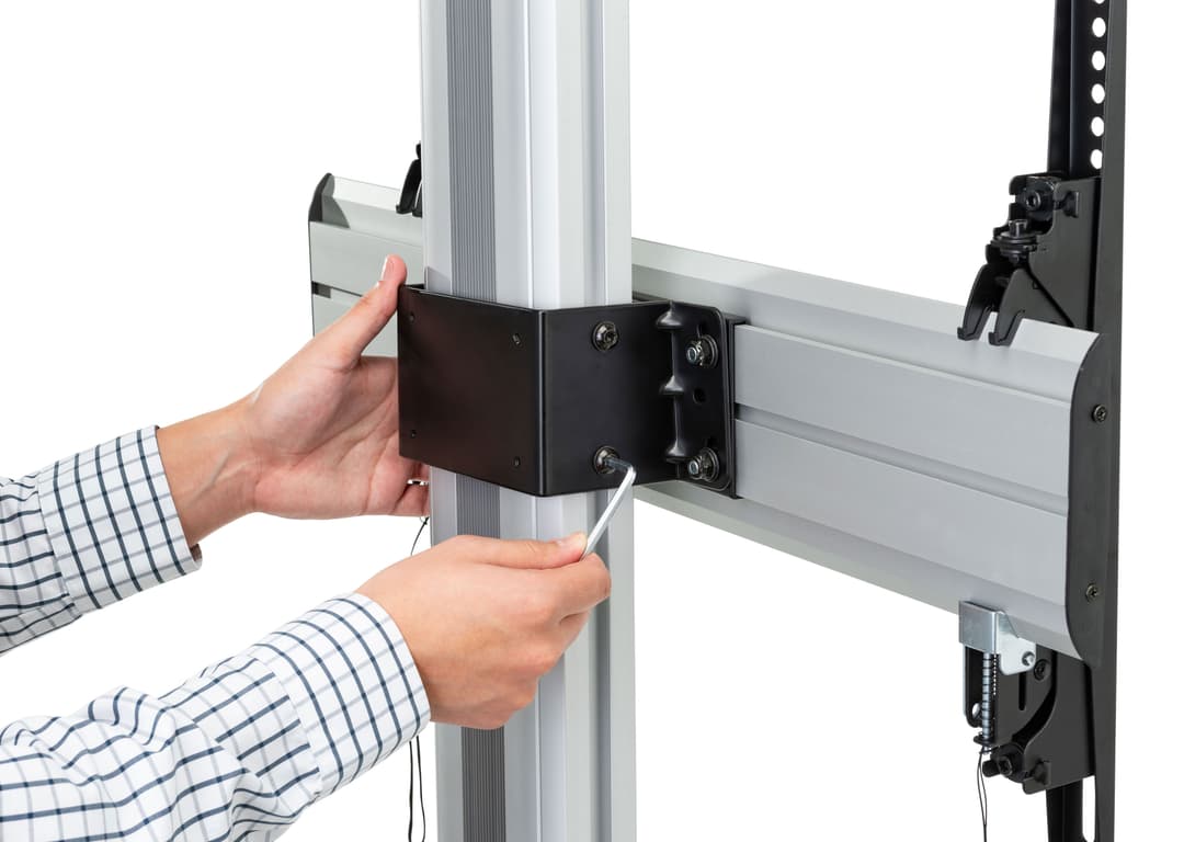3x2 Multi Monitor Floor Stand | Click-in Spring Lock TV Brackets ...