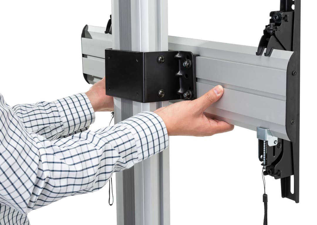 3x2 Multi Monitor Floor Stand | Click-in Spring Lock TV Brackets ...