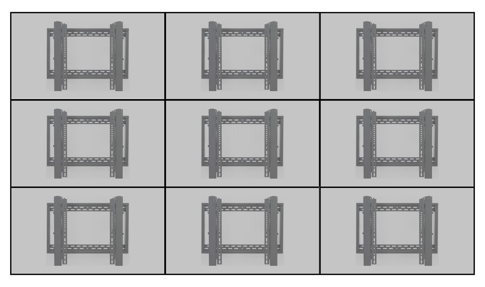 3x3 LCD Video Wall TV Mounting System | Allen Key Micro-Adjust ...
