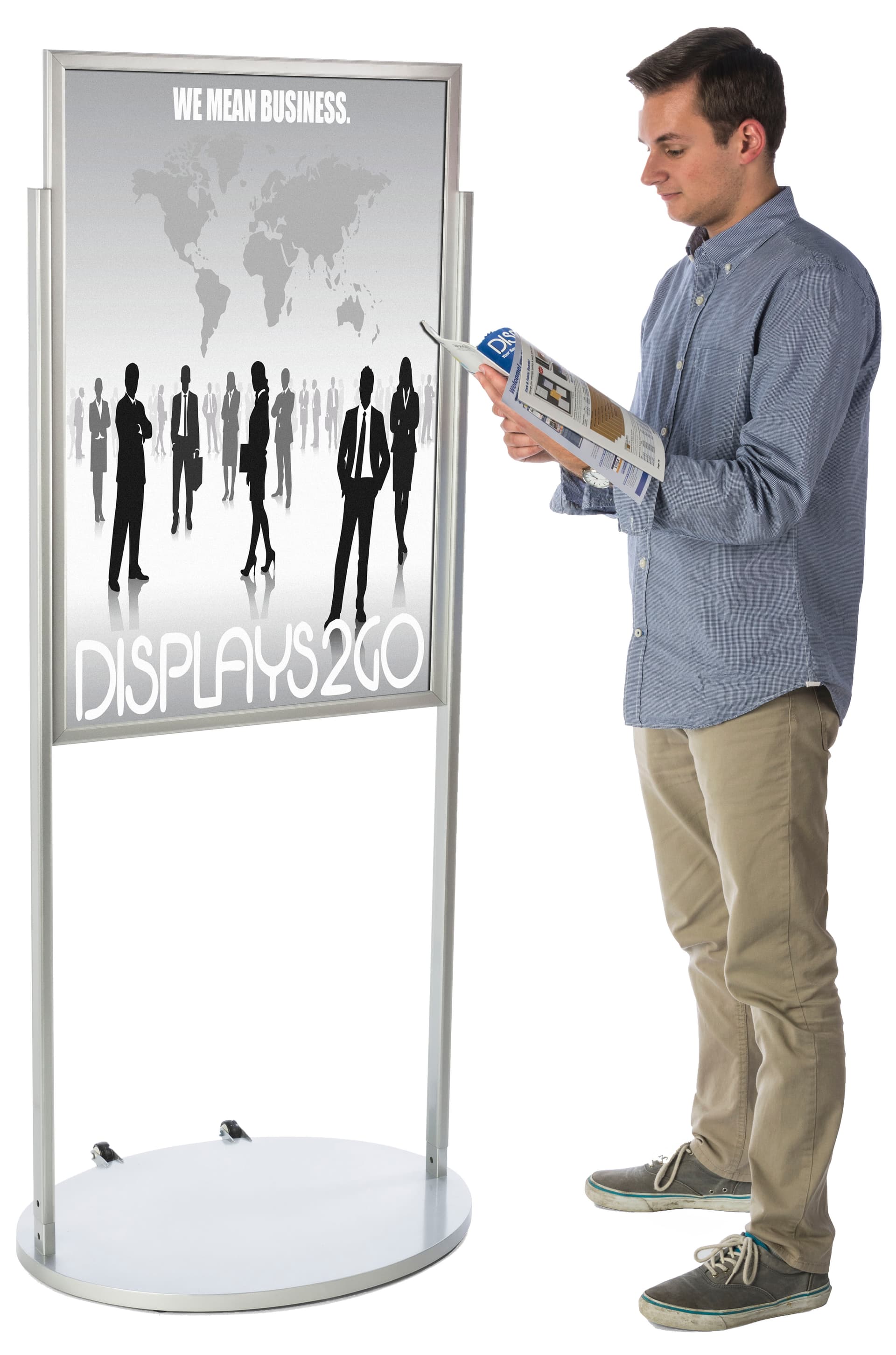 Rolling Poster Stand | Aluminum Stand | Displays2Go
