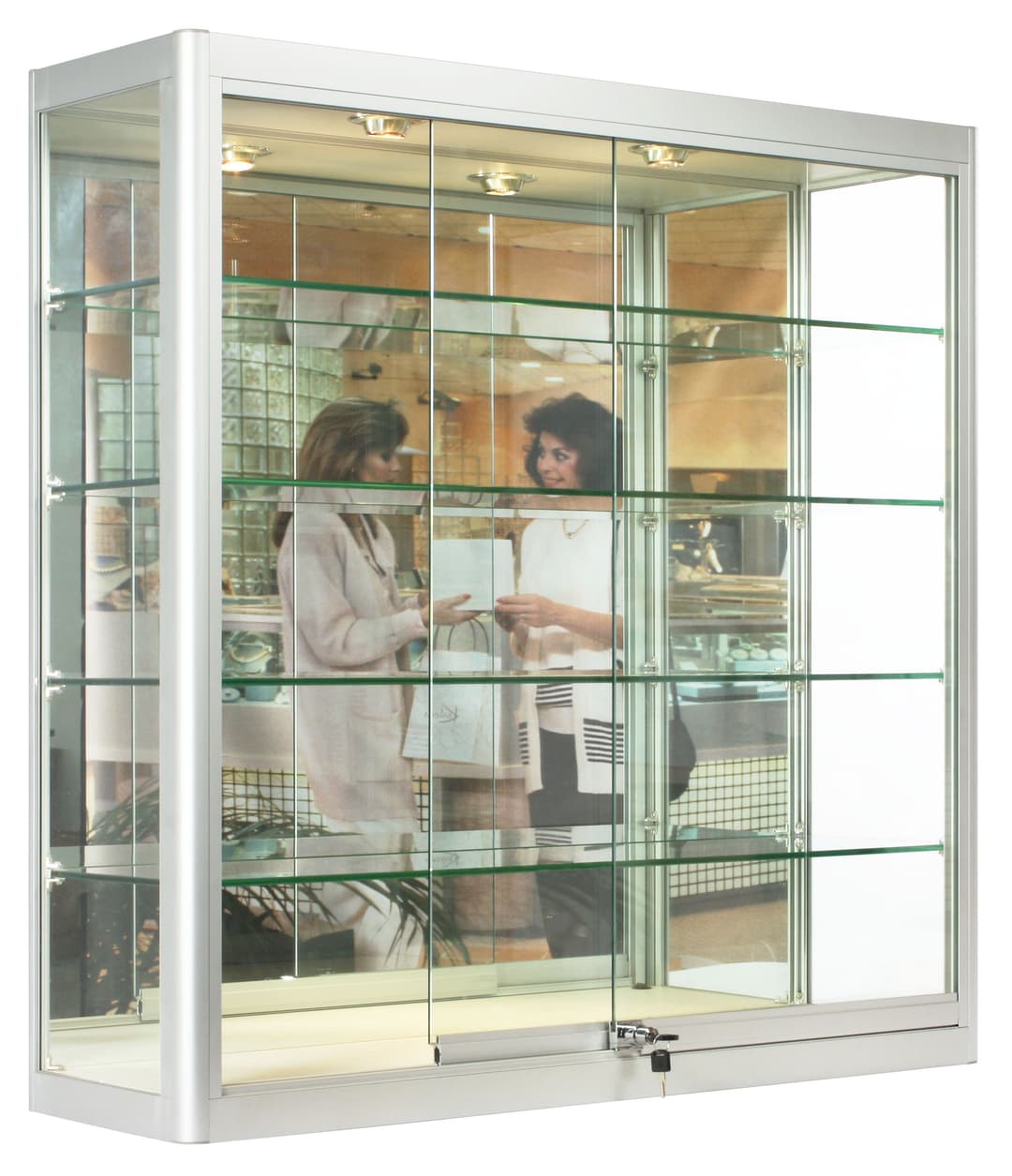 Silver Jewelry Showcase | Wall Mount Fixture - 12" Depth | Displays2Go