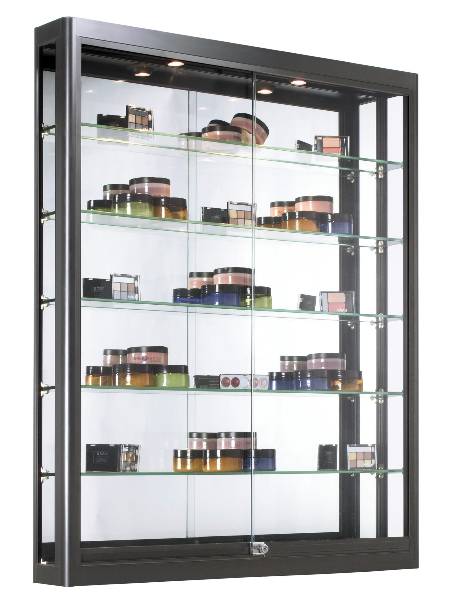 Wall LED Display Case | Matte Black Finish | Displays2Go