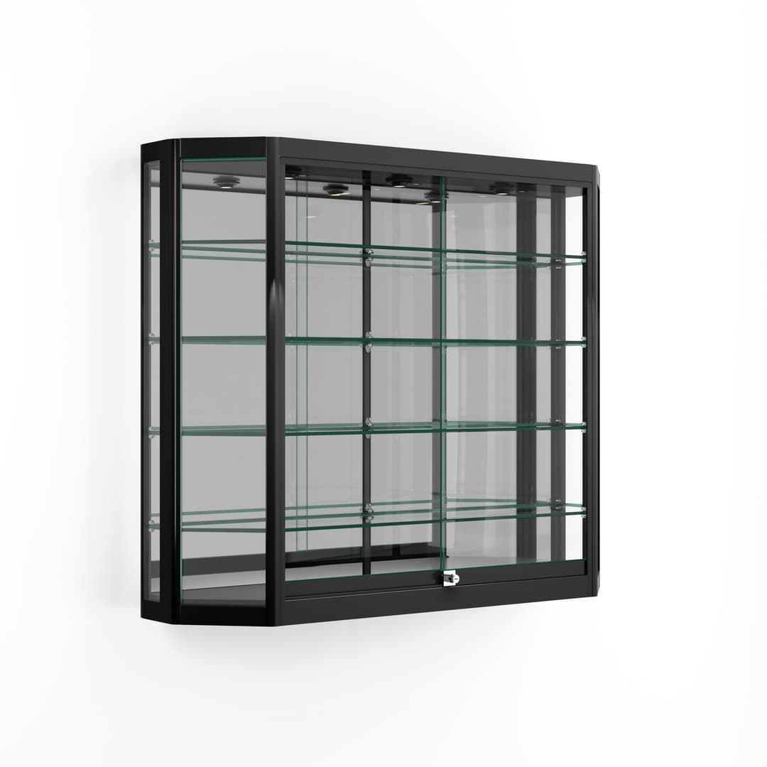 Wall Mounted LED Display Cabinet | Angled Front Design | Displays2Go