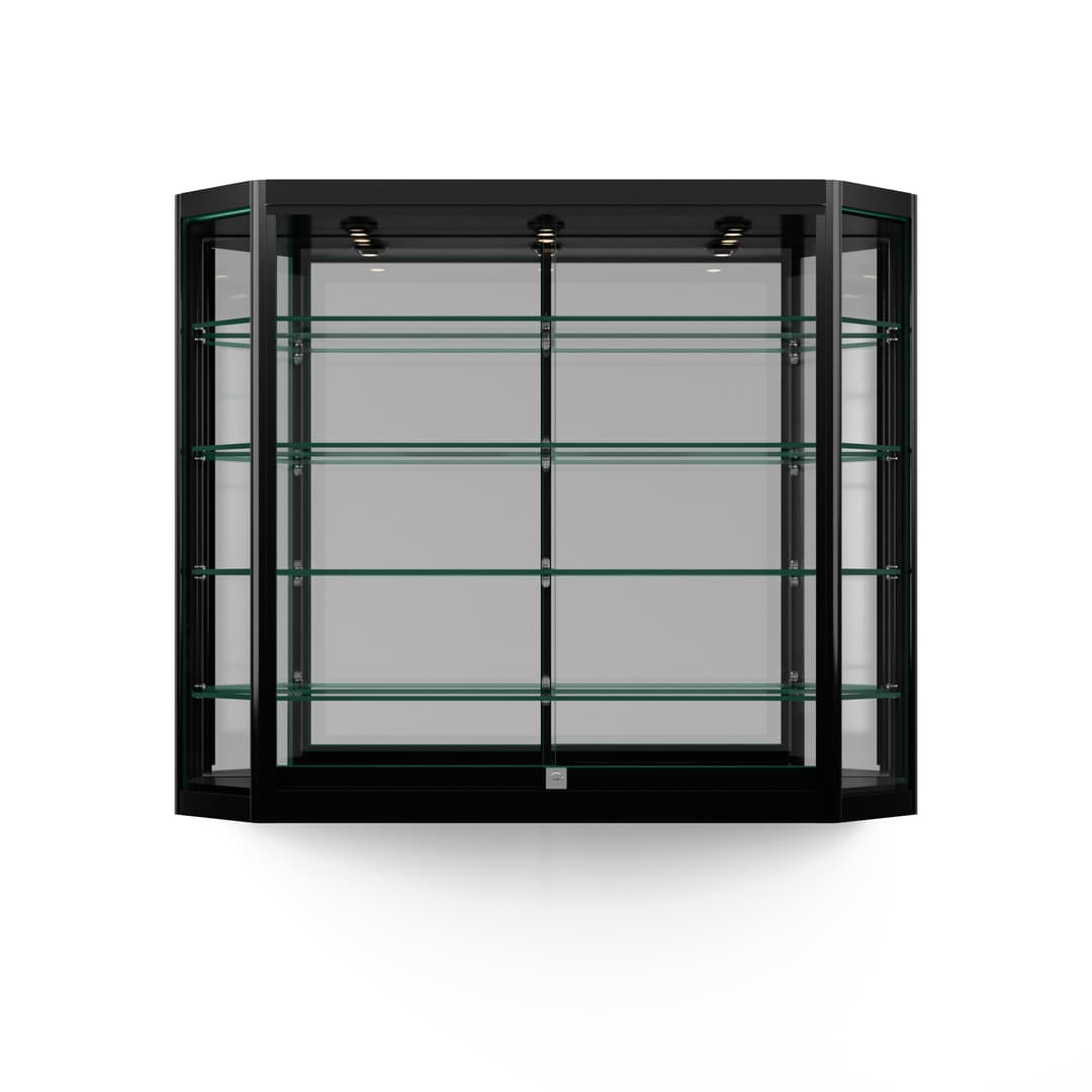 Wall Mounted LED Display Cabinet | Angled Front Design | Displays2Go