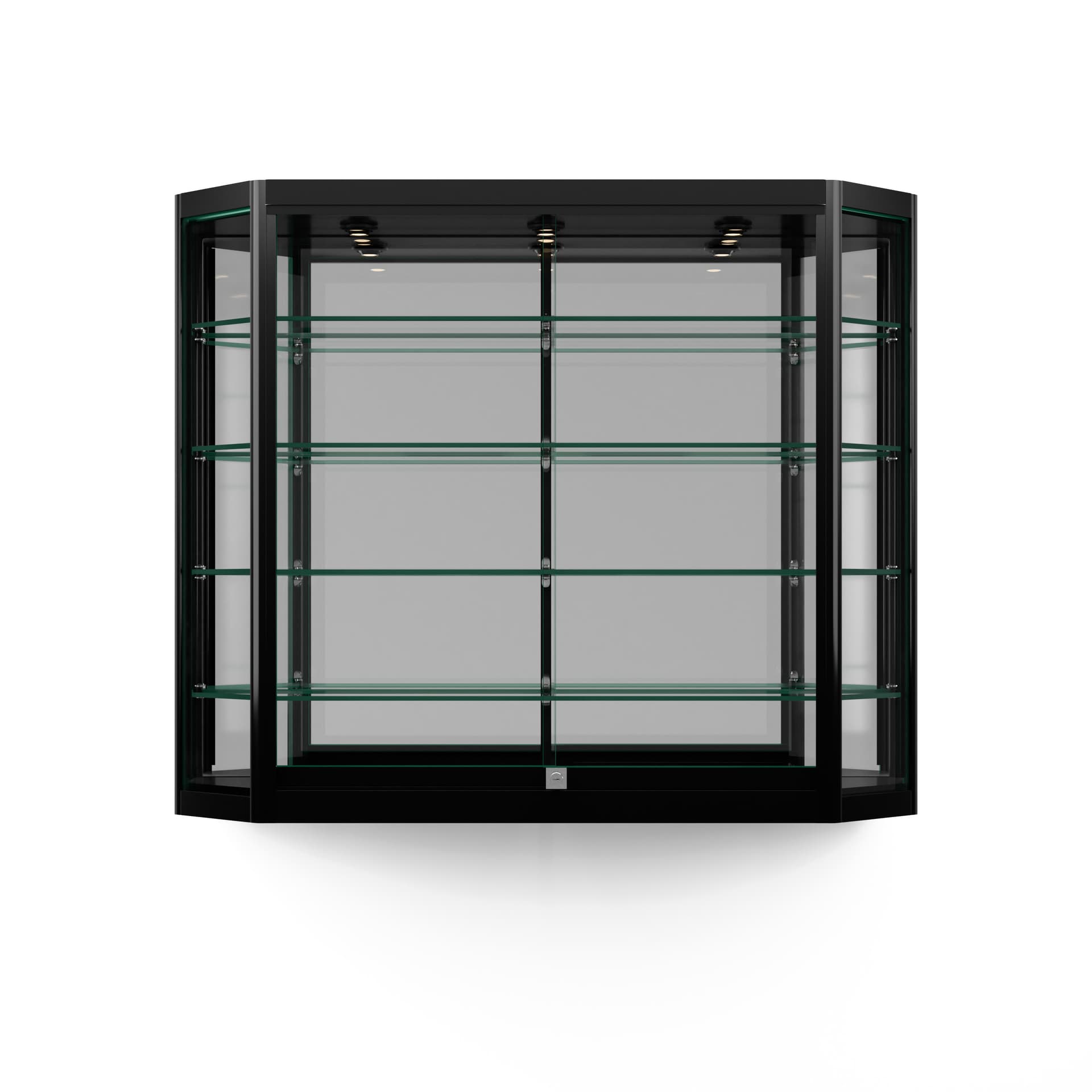 Wall Mounted LED Display Cabinet | Angled Front Design | Displays2Go