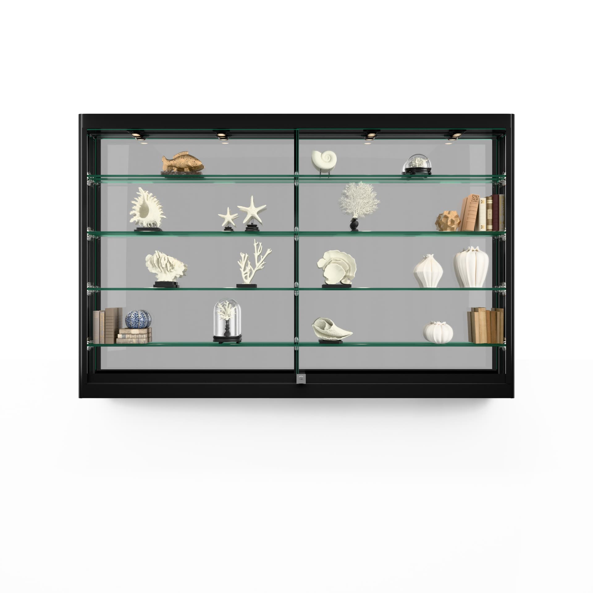 LED Wall Showcase Cabinet | Adjustable Ceiling Lights | Displays2Go