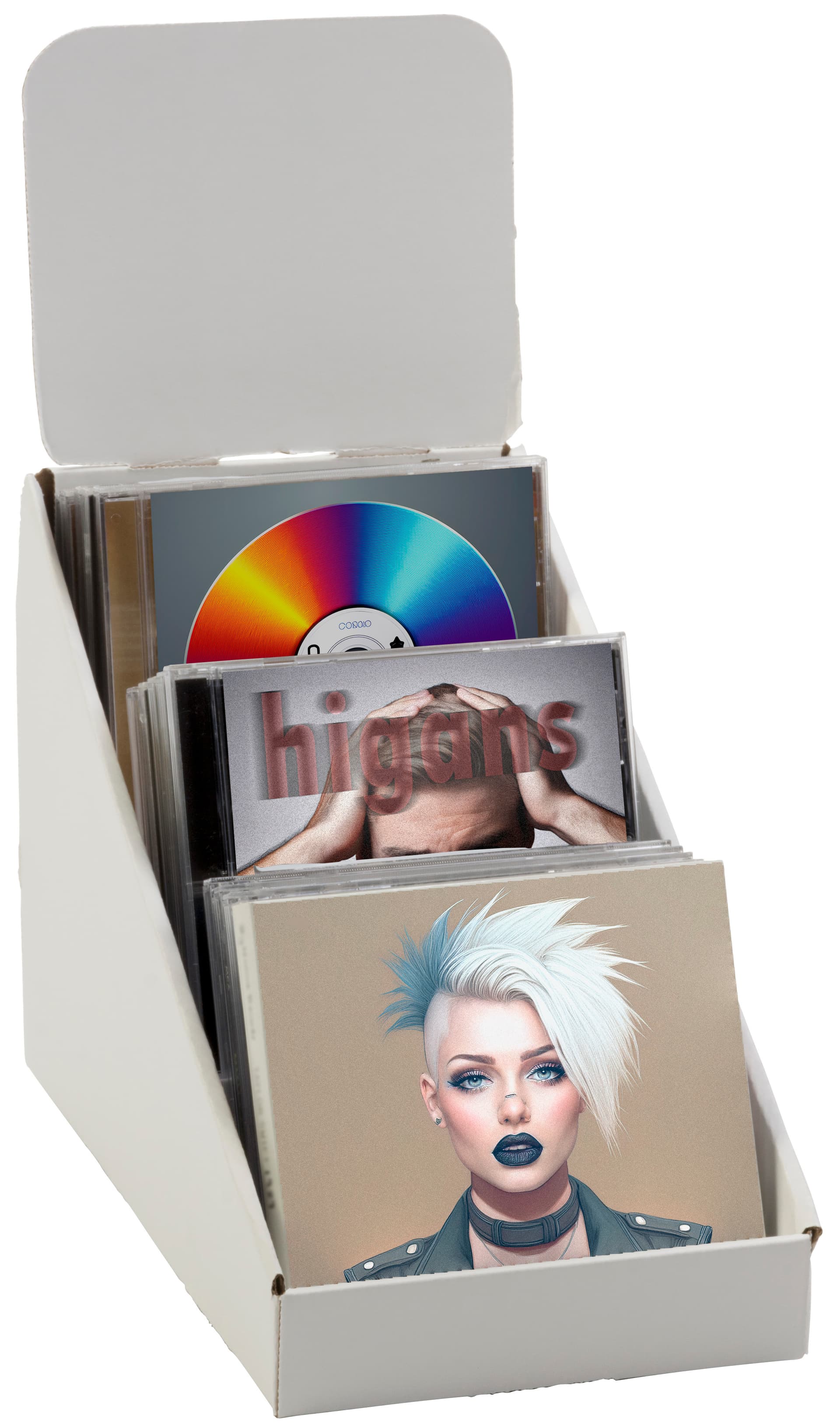 Cardboard Display - 3 Tier Countertop DVD or CD Rack | Displays2Go