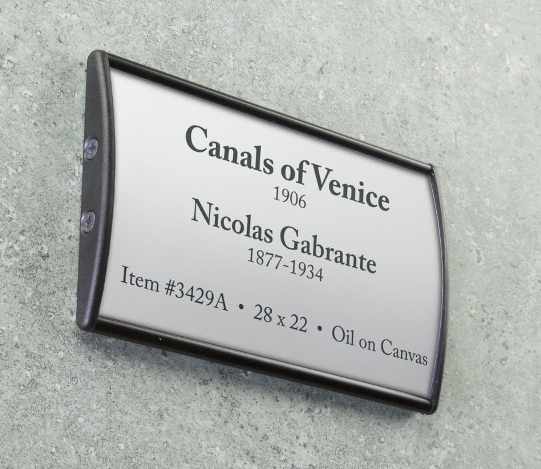 Office Wall Sign | Curved ADhesive Wall Sign Holder | Displays2Go