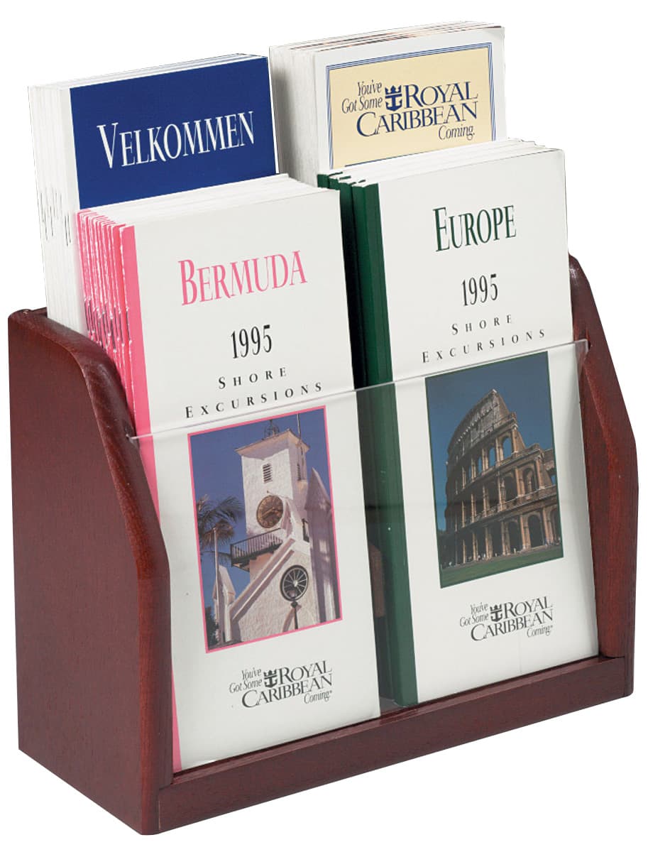Four Pocket Literature Holder | Red Mahogany Countertop Design ...
