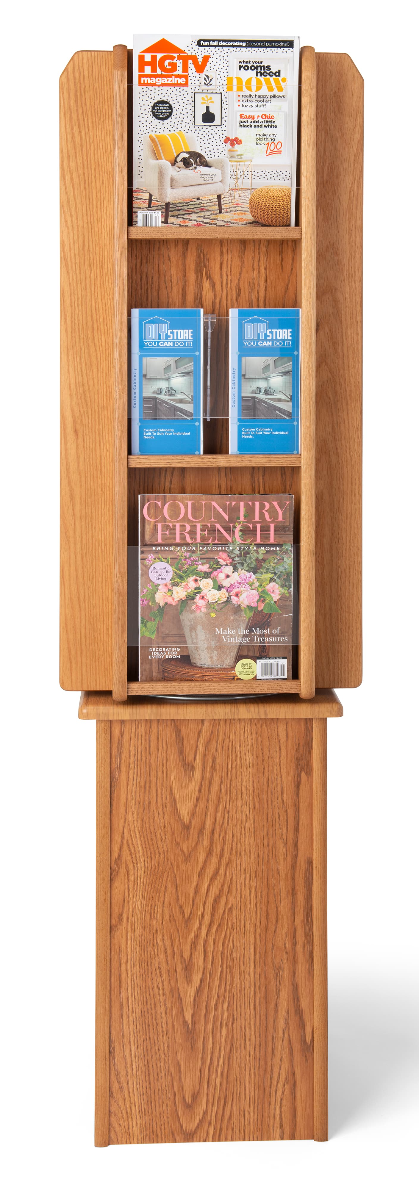 Wood Magazine Rack, Wooden Literature Tower, Display Stand | Displays2Go