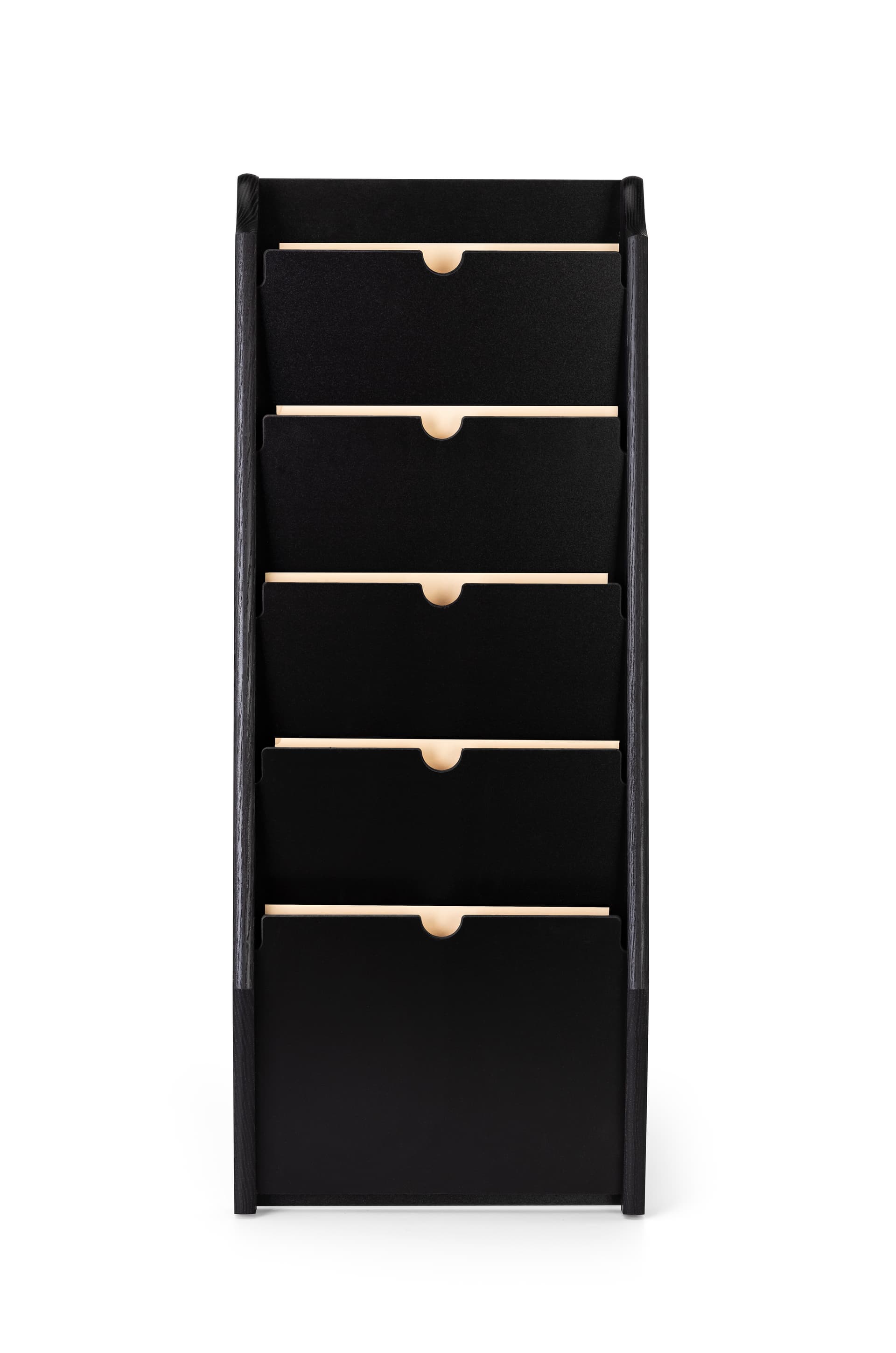 5 Pocket Medical Chart Holder | Black Finish Oak Wood | Displays2Go