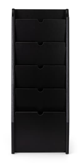 5 Pocket Medical Chart Holder | Black Finish Oak Wood | Displays2Go