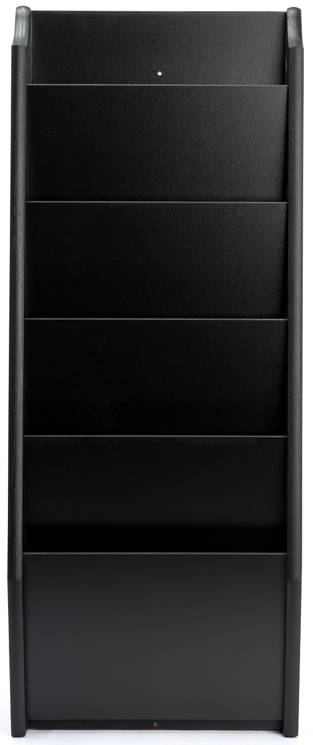 Wood Wall Folder Rack | Black Finish Oak Wood | Displays2Go