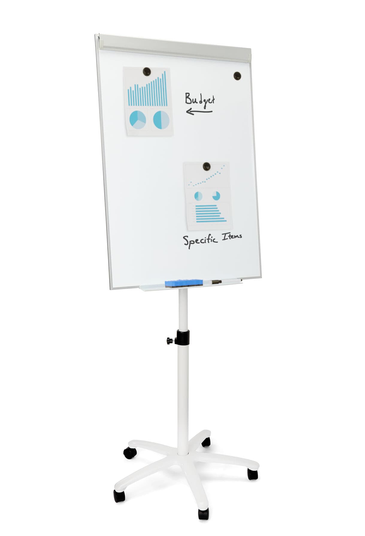 Mobile Dry Erase Whiteboard | Magnetic Surface and Locking Wheels ...
