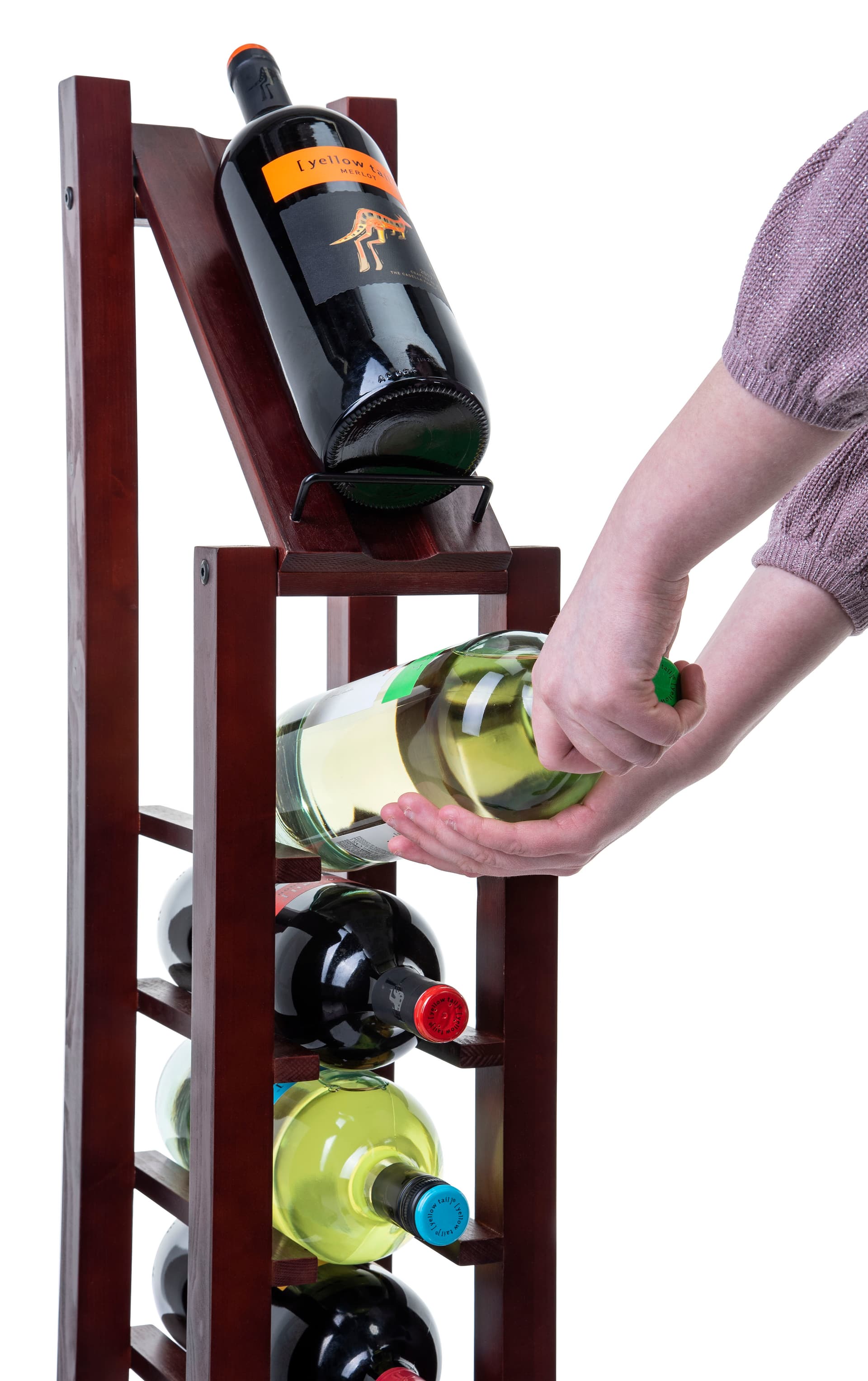 1 Column Wine Rack | 8-Bottle Stand with Display Top | Displays2Go