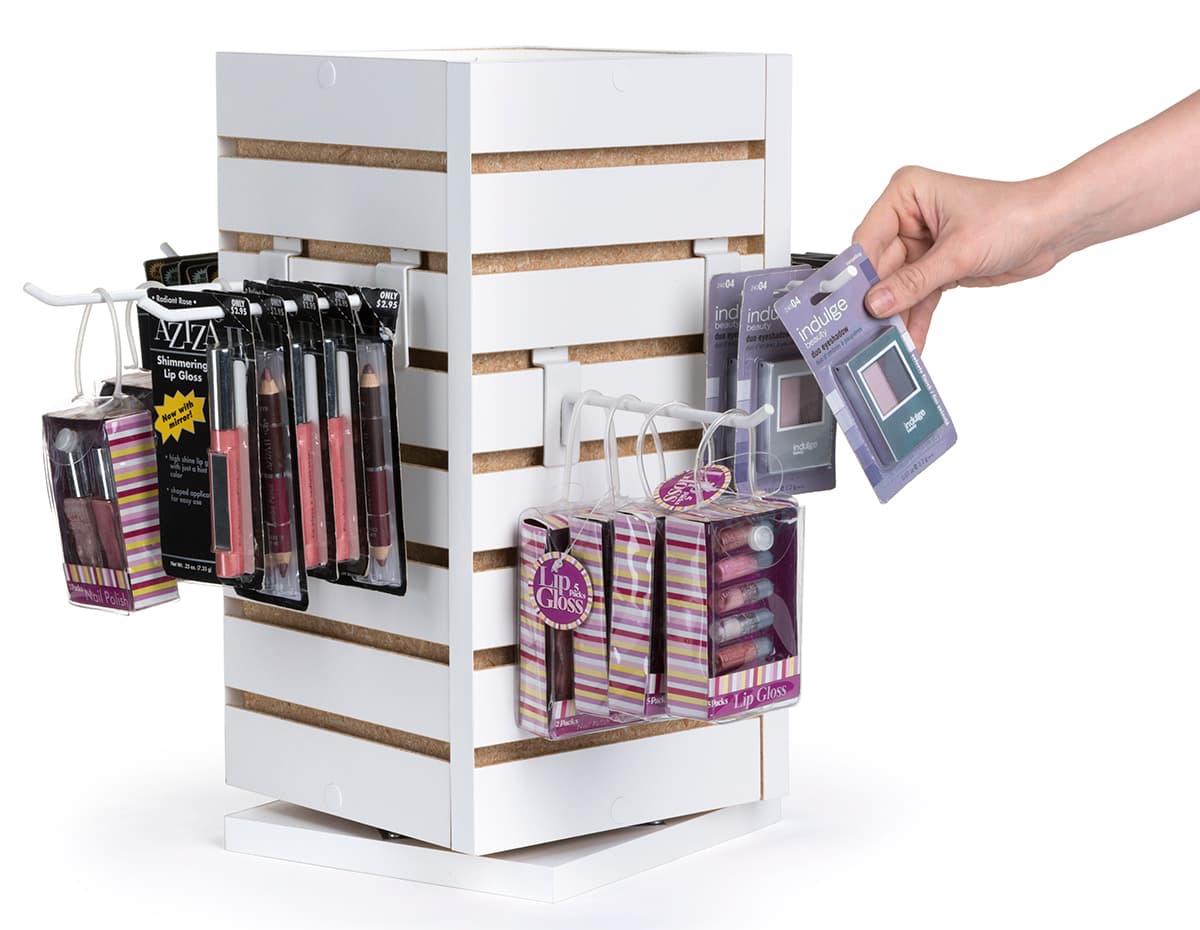 Countertop Slatwall Display | Rotating Cube | Displays2Go