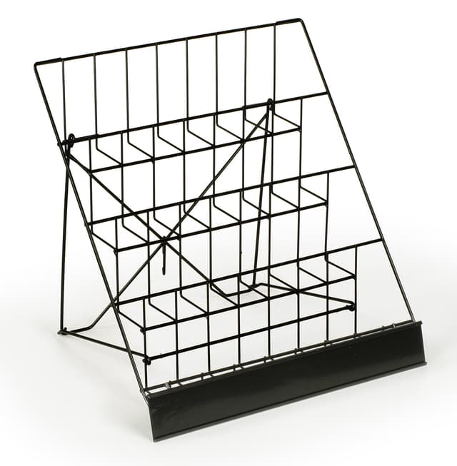 Wire Holder for Brochures | Black Flyer Stand w/ Label Channel ...