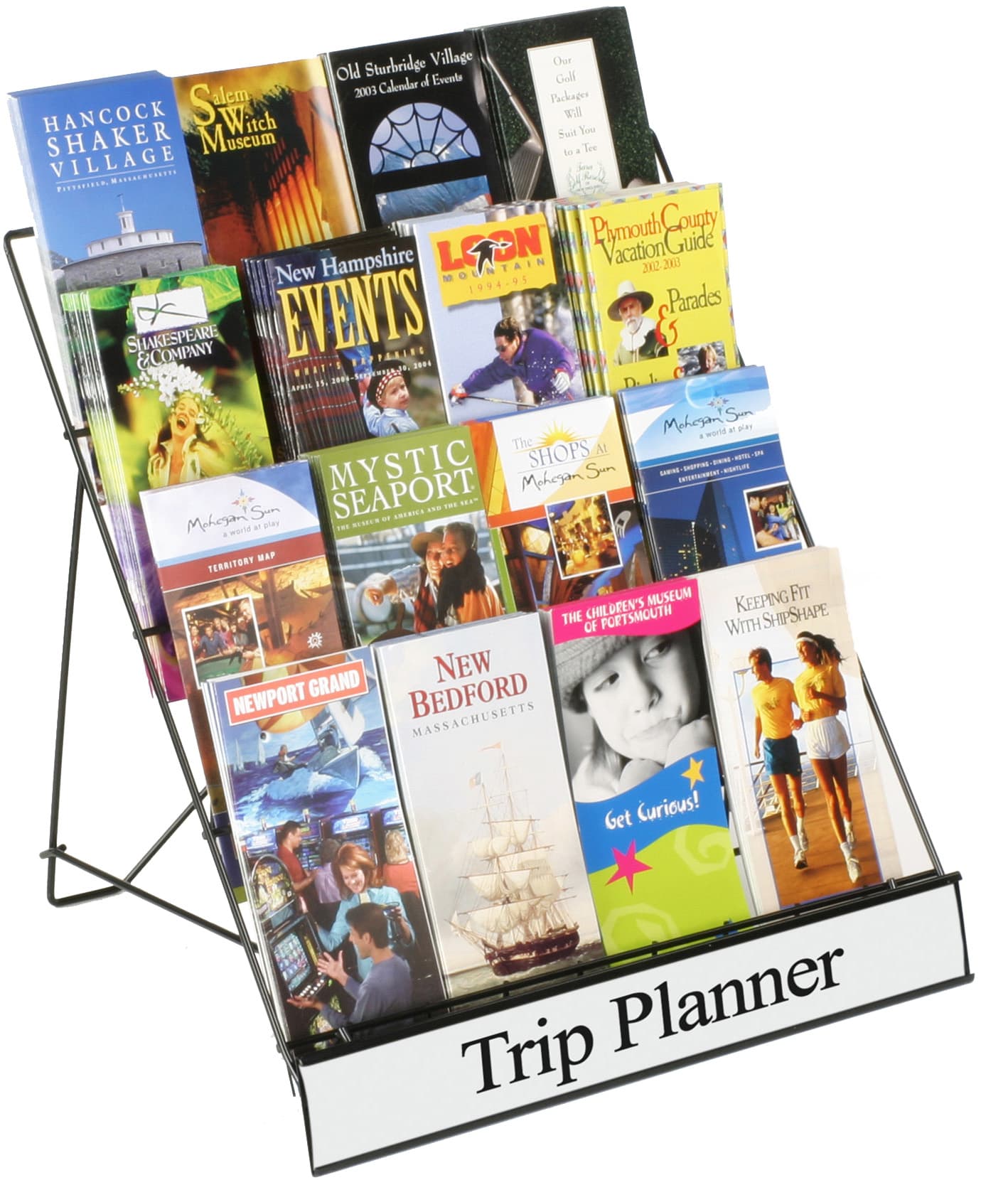 Wire Holder for Brochures | Black Flyer Stand w/ Label Channel ...