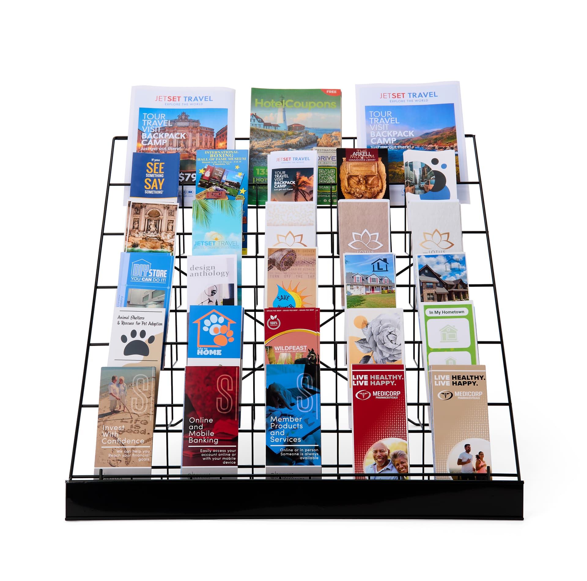 Wire Racks | 6-Tier Countertop Displays for Literature | Displays2Go