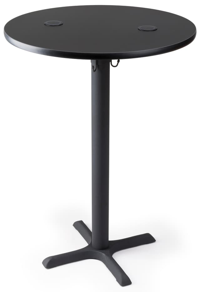 Wireless Charging Tall Round Table | 30”w 42"h Black w/2 Chargers ...