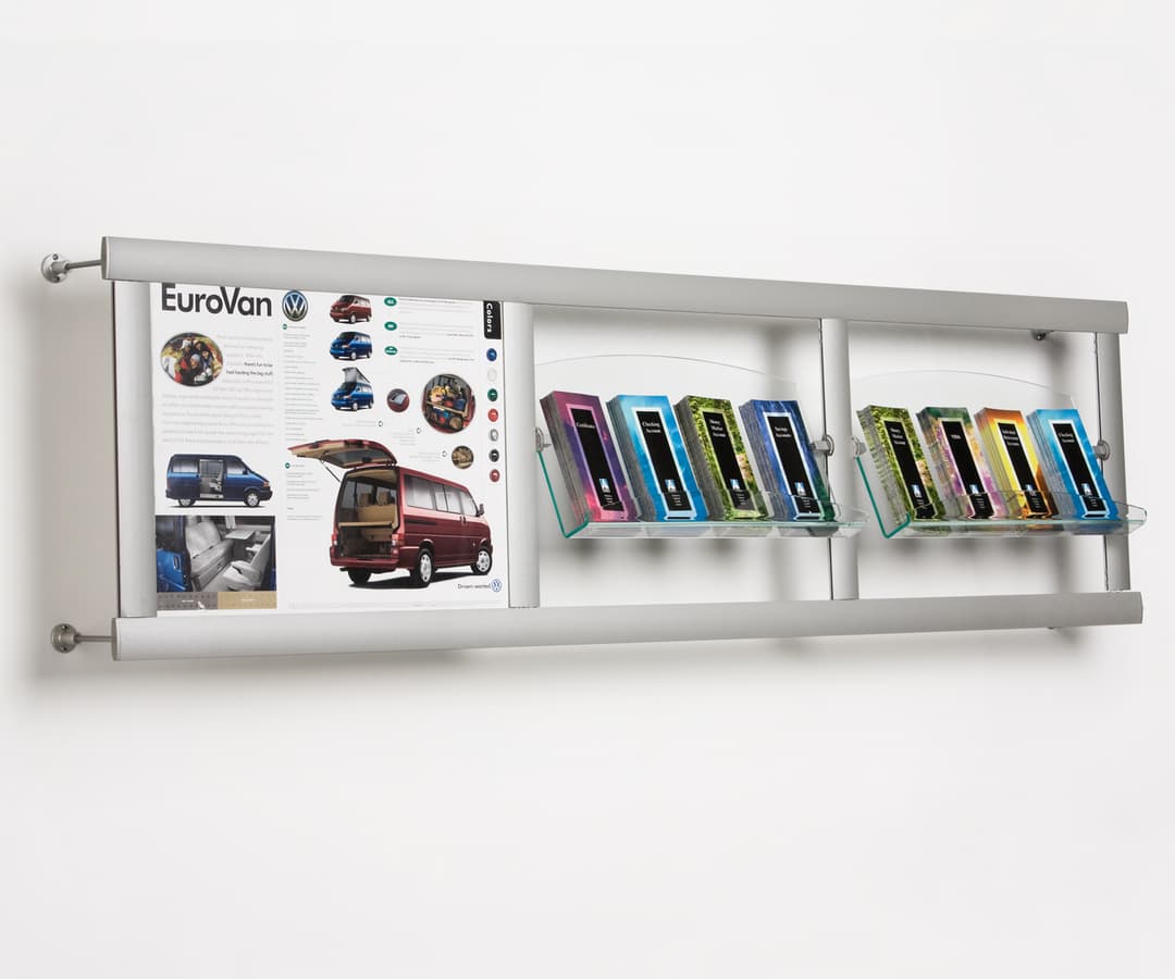 Wall Literature Holders w/ Dual Leaflet Pockets & (1) Poster Frame ...