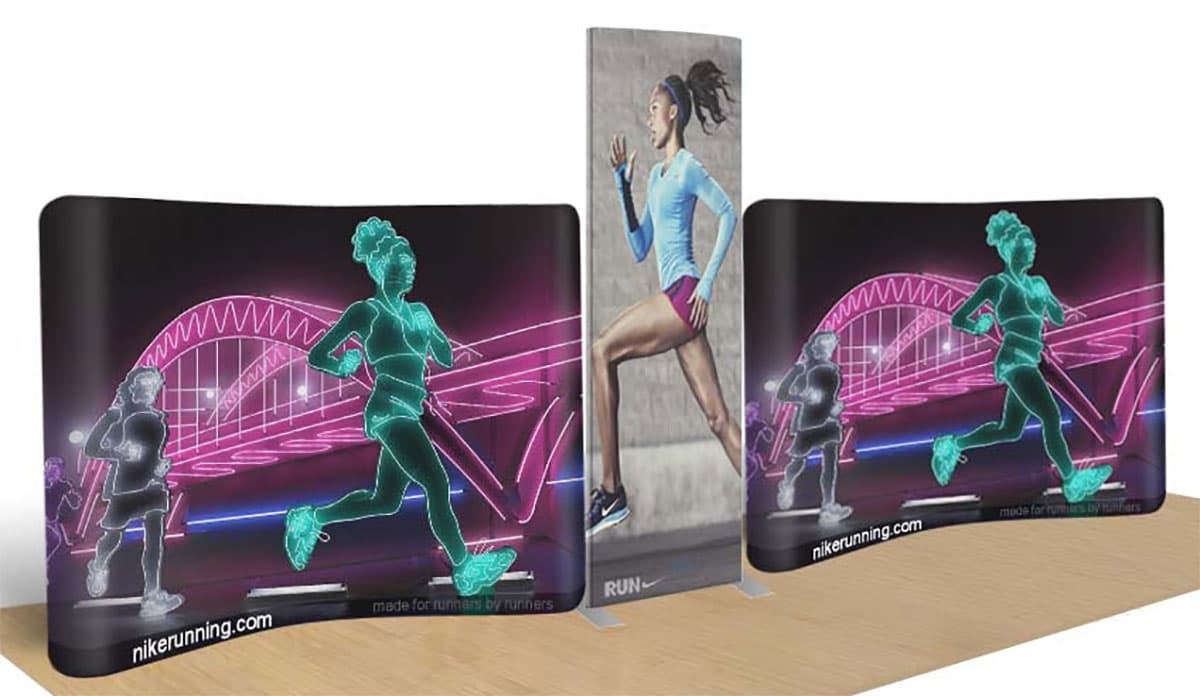 Exhibition Graphics | 23.5 Foot Curved Tension Graphics | Displays2Go