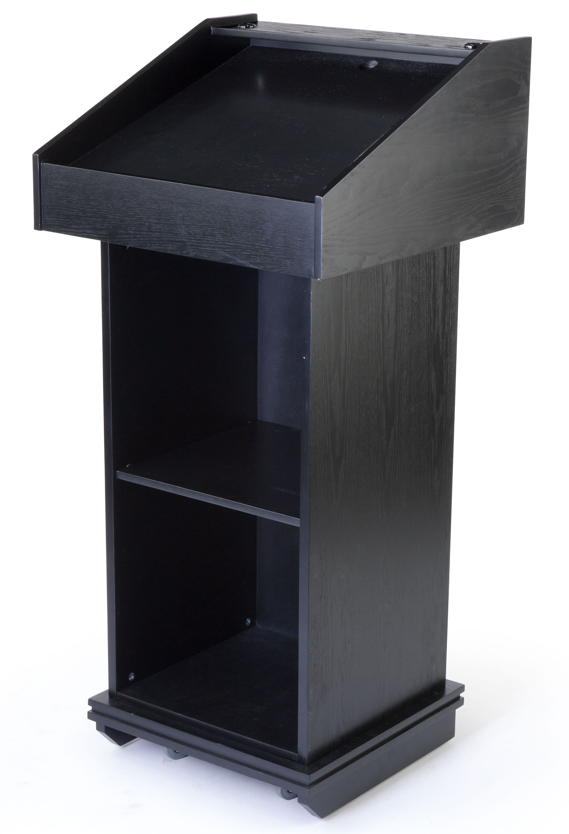 Black Veneer Lectern | Converts to Tabletop Podium | Displays2Go