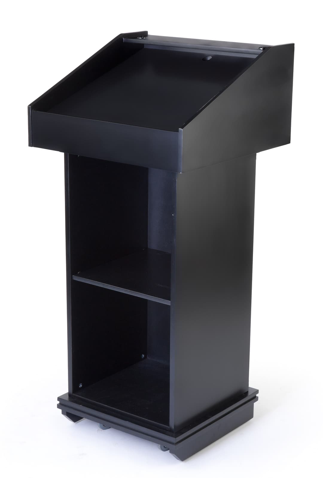 Black Podium Fixture | Hidden Wheels | Displays2Go