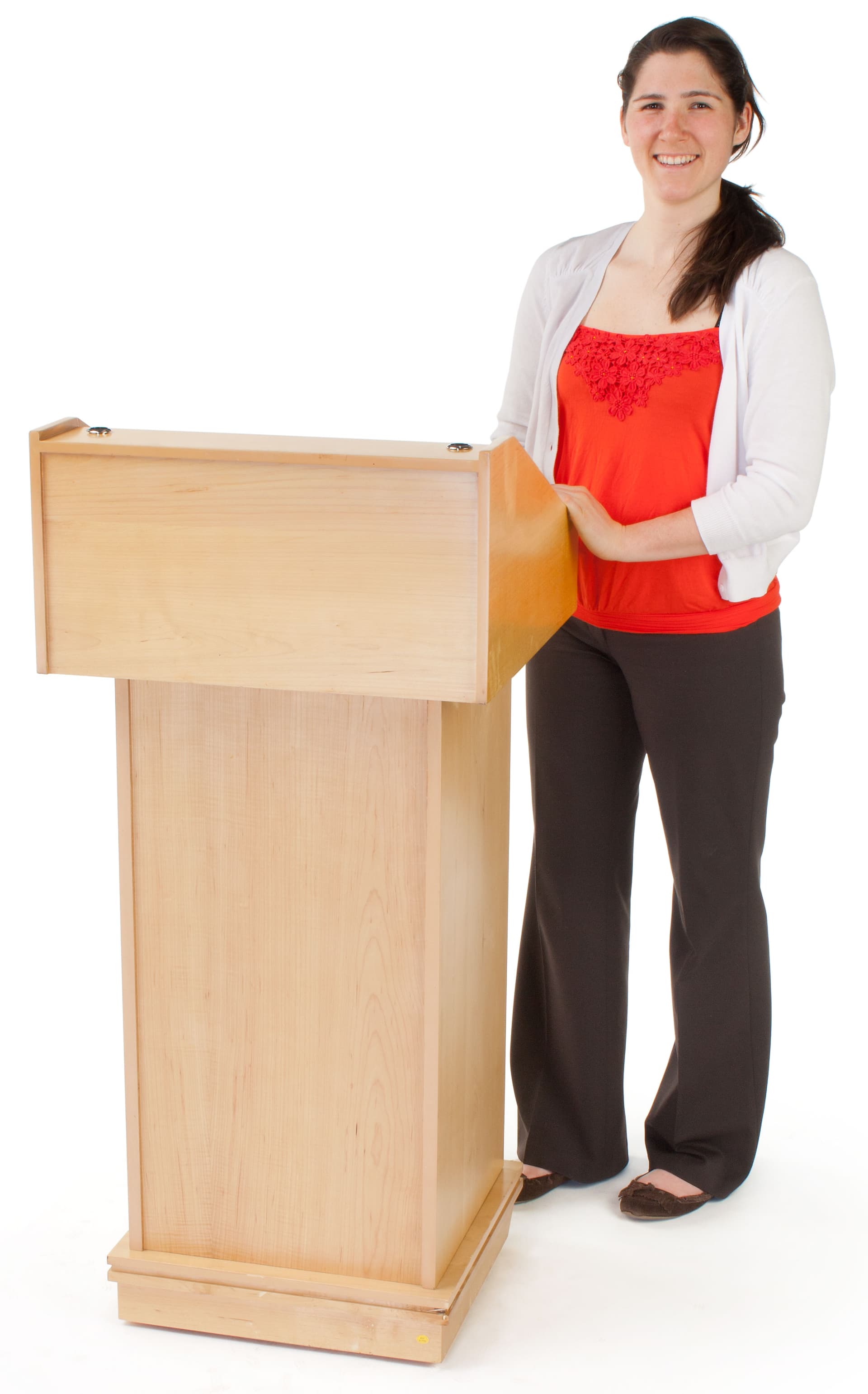 Maple Veneer Lectern | Podium Perfect for Churches & Schools | Displays2Go