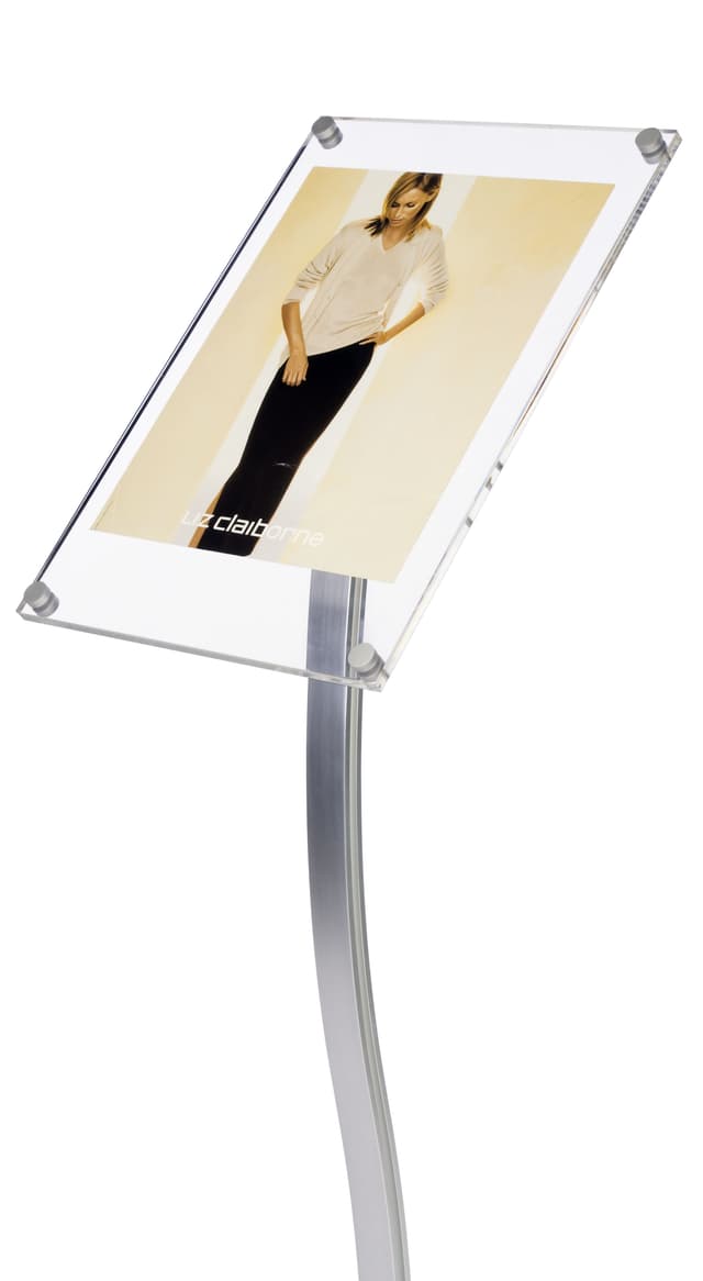 Silver Sign Stand for 11 x 17 Portrait or Landscape Graphics | Displays2Go