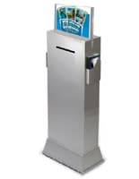 Floor Standing Voting Box - Brushed Silver Finish | Displays2Go