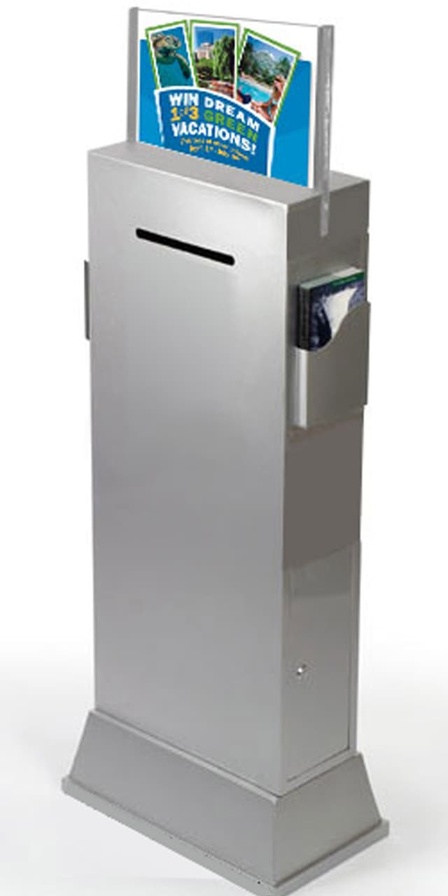 Floor Standing Voting Box - Brushed Silver Finish | Displays2Go