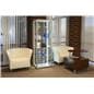 Full Glass Narrow Display Showcase | Aluminum Frame, 23.5"w | Displays2Go