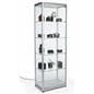 Full Glass Narrow Display Showcase | Aluminum Frame, 23.5"w | Displays2Go