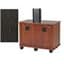 Heritage Walnut Veneer Dual Monitor Trolley | 6 Caster Wheels | Displays2Go