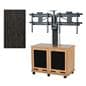 Heritage Walnut Veneer Dual Monitor Trolley | 6 Caster Wheels | Displays2Go