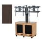 Mahogany Laminate Dual Monitor Trolley | VESA Compatible | Displays2Go