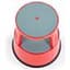 Round Rolling Step Stool | 17" Tall 2-Tier Red Steel | Displays2Go