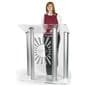 Wide Acrylic Podium with Custom Logo | Ships Fully Assembled | Displays2Go