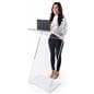 Clear Acrylic Z-shape Podium | Modern Design with Laptop Lip | Displays2Go