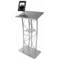 iPad Floor Lectern | Silver Truss Stand & Clamping Enclosure | Displays2Go