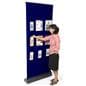 Hook and Loop Banner | Blue Retractable Promo Stand | Displays2Go